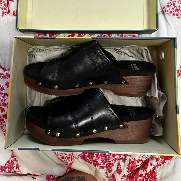Earth | Shoes | Nib Earth Pine Tiga Soft Calf Womens Black Leather ...
